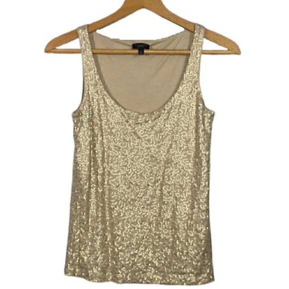 Talbots | Tops | Talbots Sequin Gold Lined Tank | Poshmark